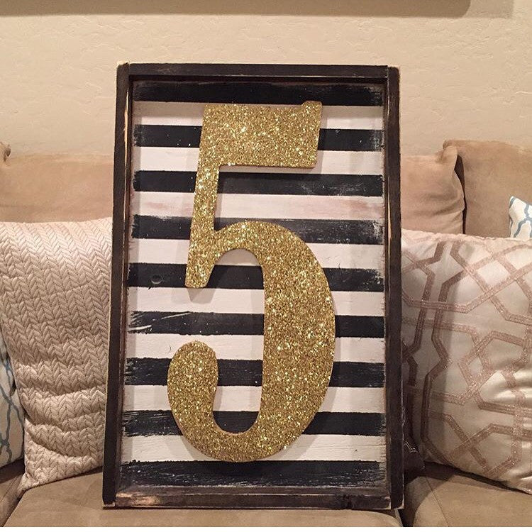 Number Sign - Gold Glitter Number – JaxnBlvd