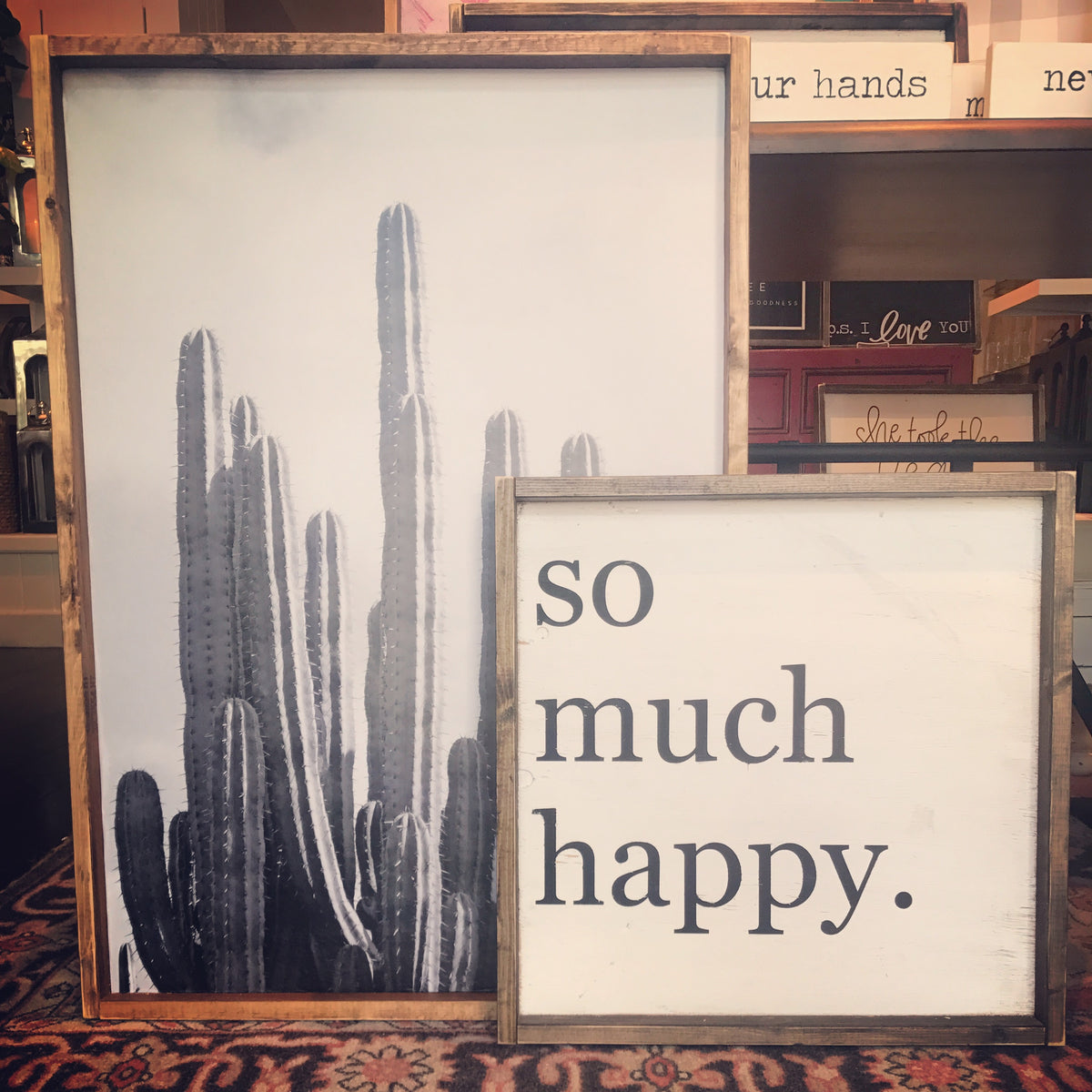 So Much Happy Wood Sign block print – JaxnBlvd