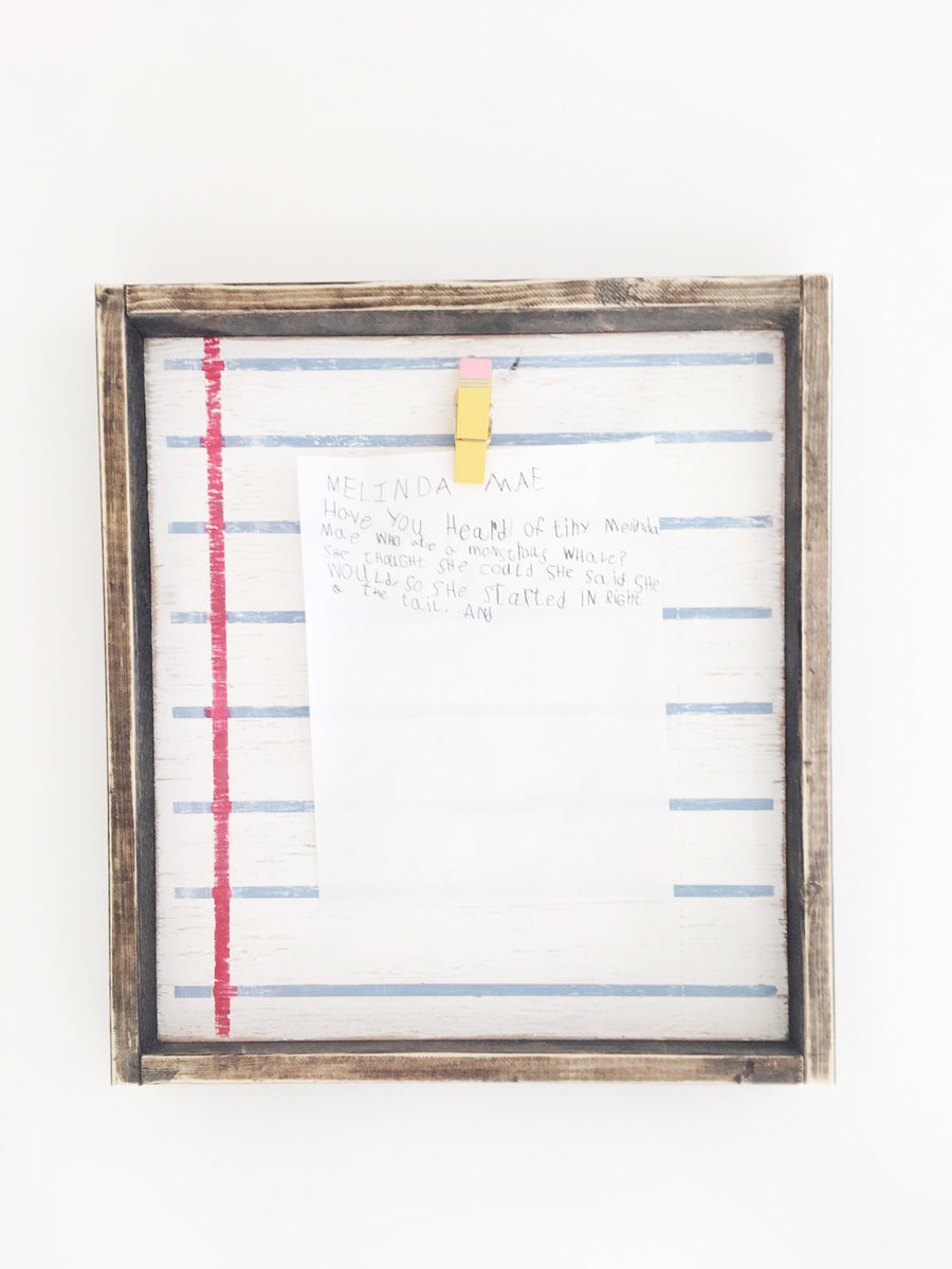 Notebook paper wood sign with clip – JaxnBlvd