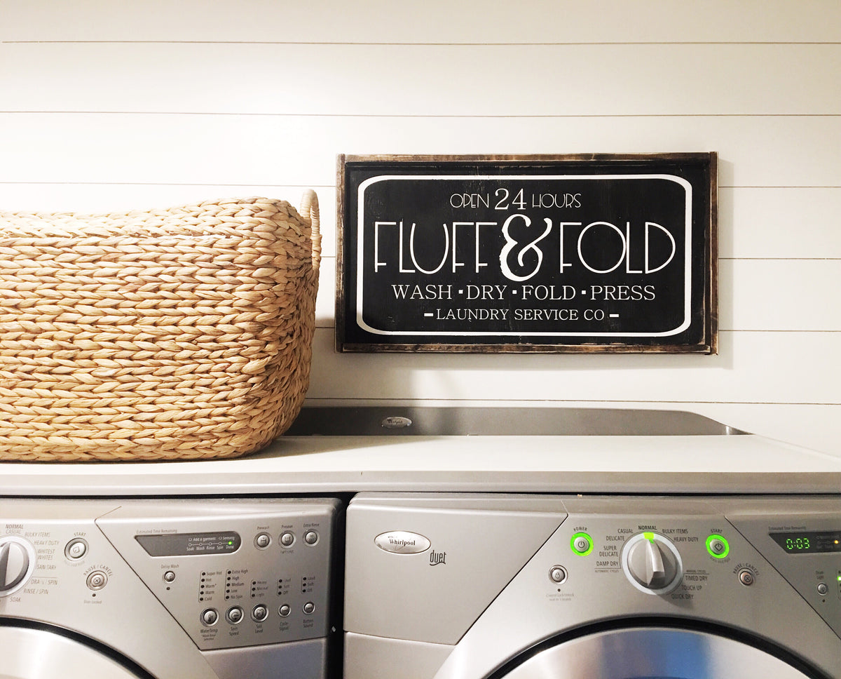 Fluff and Fold Laundry Service - Wood Sign – JaxnBlvd